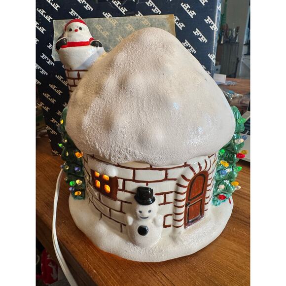 Vintage | Holiday | Vintage Ceramic Igloo Christmas House Santa Trees ...